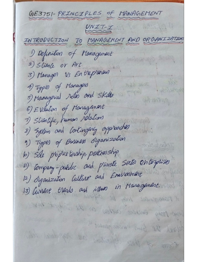 POM UNIT I Notes | PDF