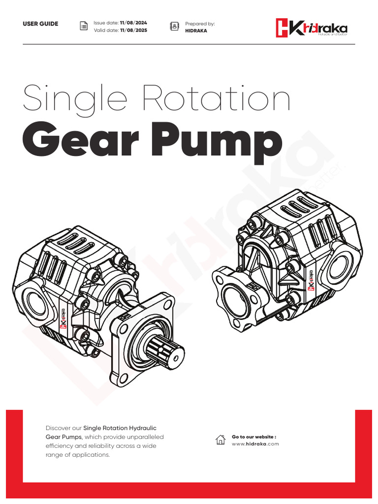 Single Rotation Hydraulic Gear Pump Guide | PDF | Pump | Gas Technologies