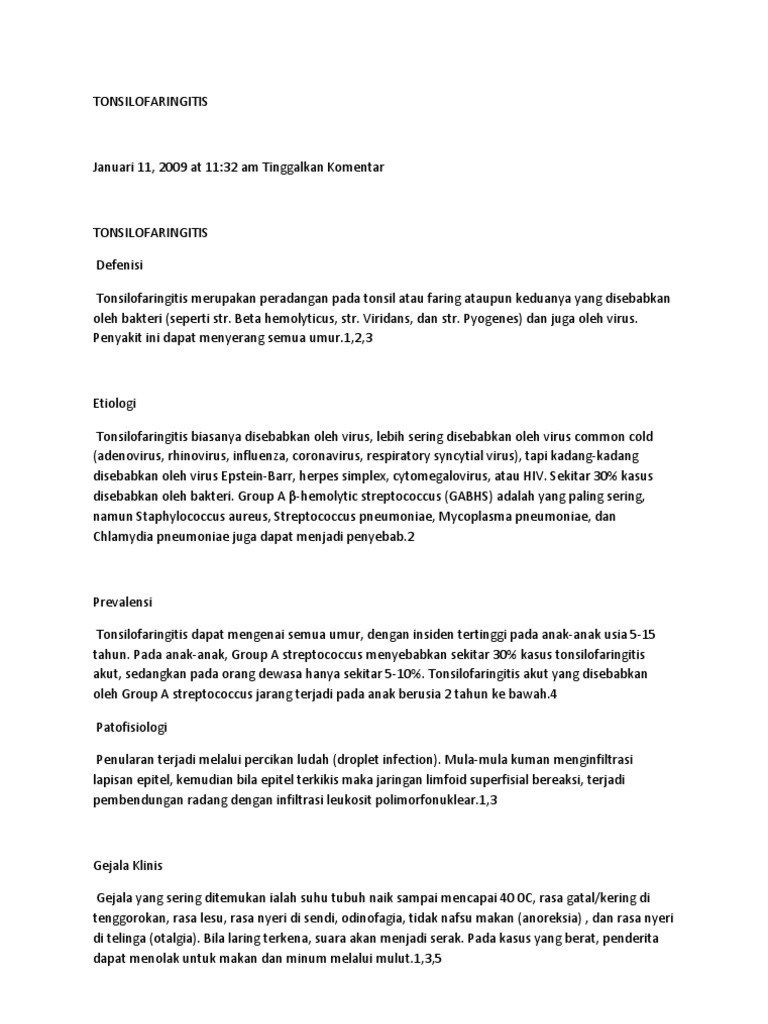 TONSILOFARINGITIS | PDF