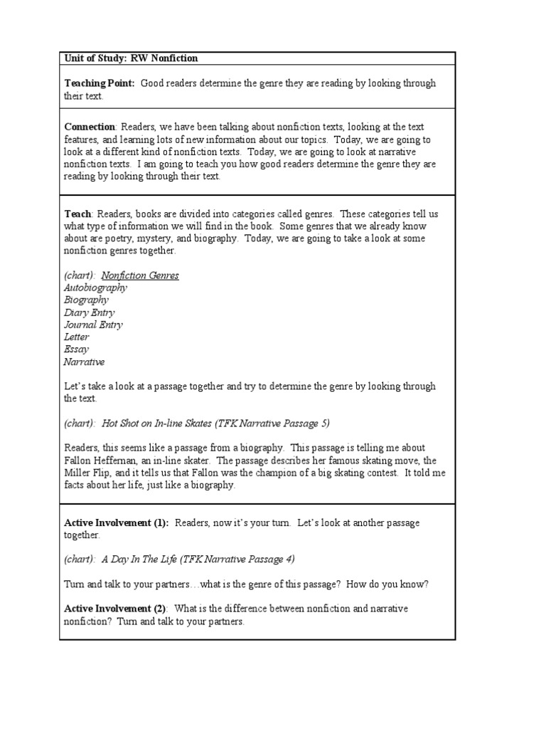 Teaching Narrative Nonfiction Strategies | PDF | Creative Nonfiction ...
