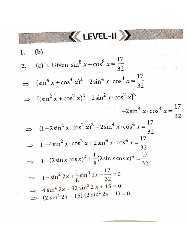 Trigonometry Level 2 Solution | PDF