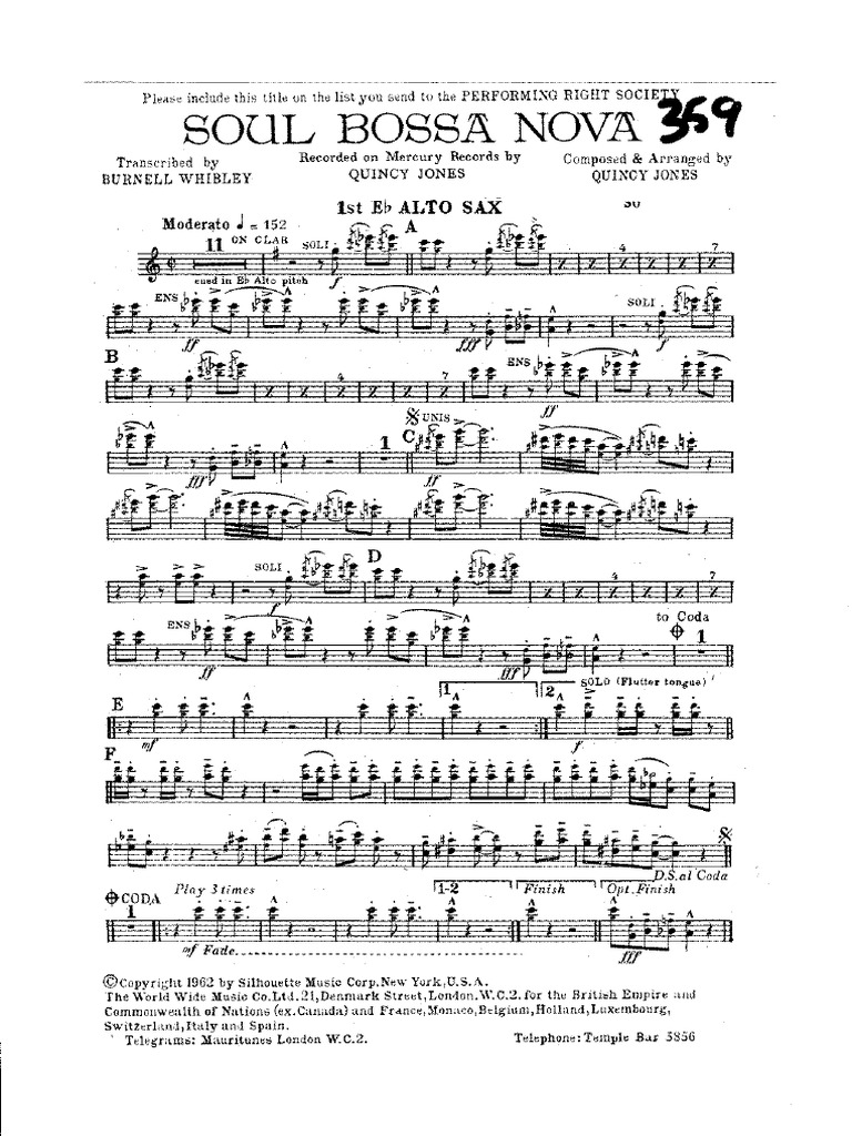 Soul Bossa Nova - Alto | PDF