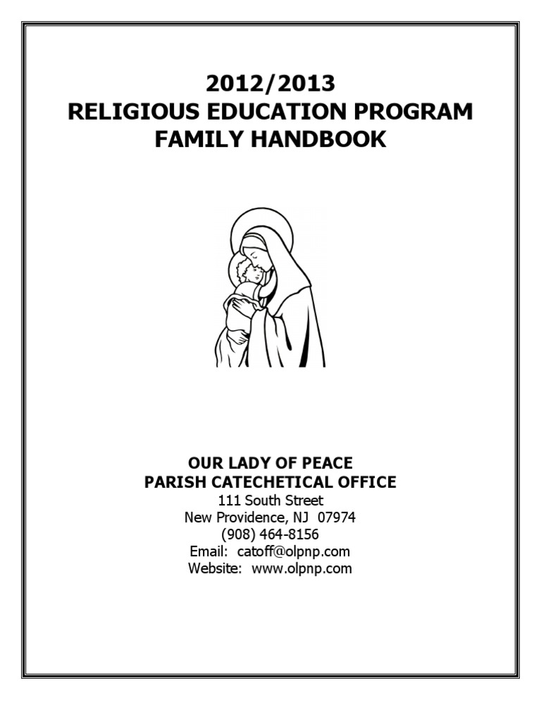2012/2013 Religious Education Program Family Handbook: Our Lady of ...