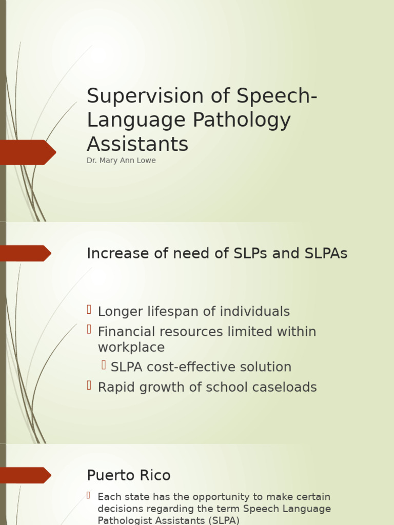Supervision of Speech-Language Pathology Assistants 13 | PDF | Health Care