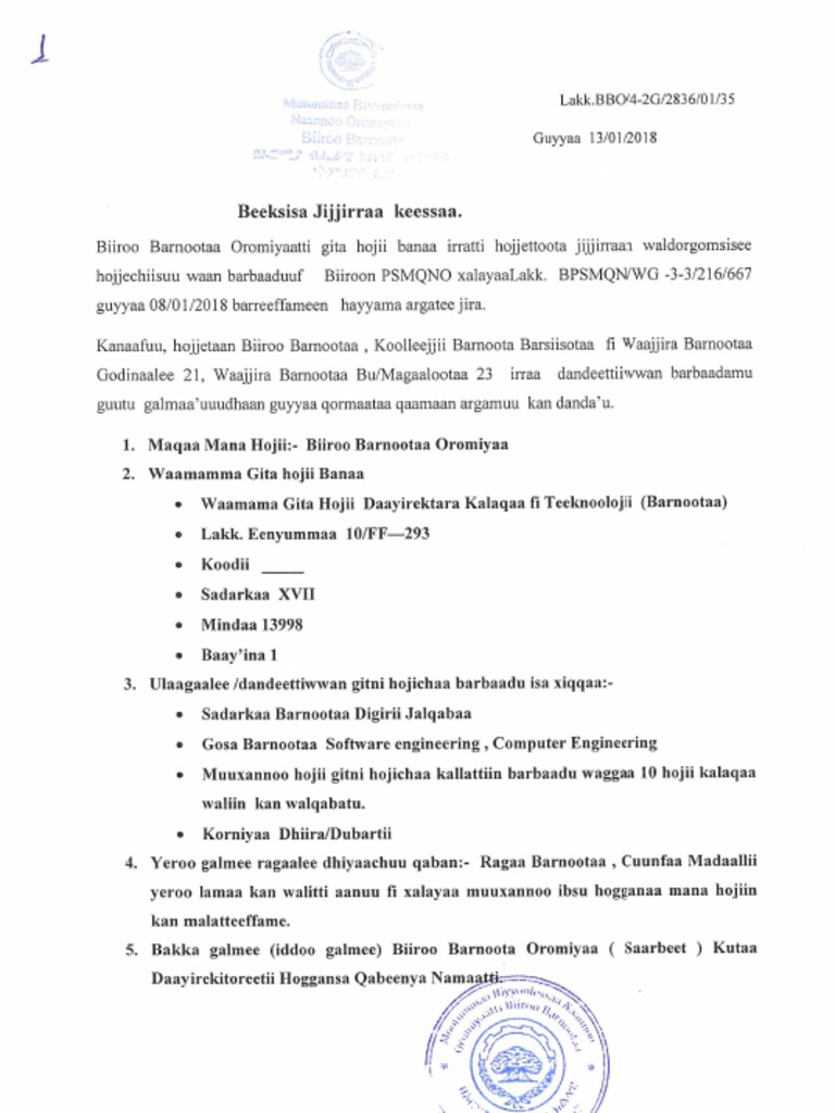 Beeksisa Jijjiirraa Keessaa | PDF