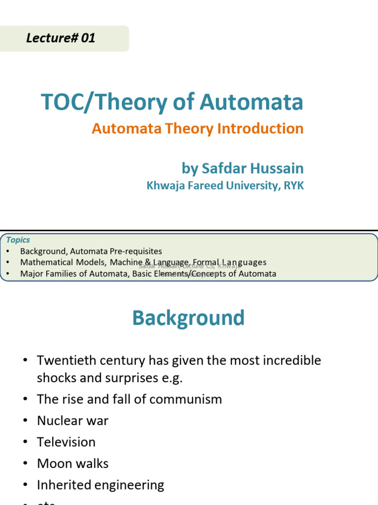 Introduction to Automata Theory | PDF | Automata Theory | String (Computer Science)