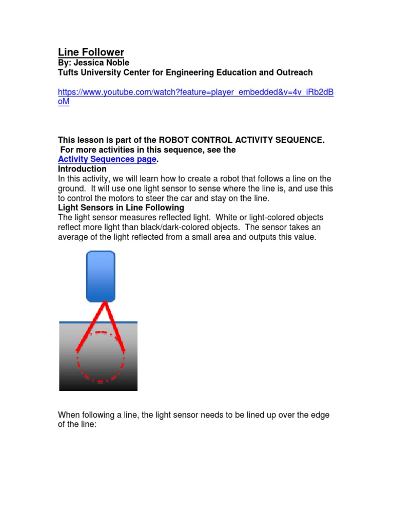 Line Follower: By: Jessica Noble Tufts University Center For ...