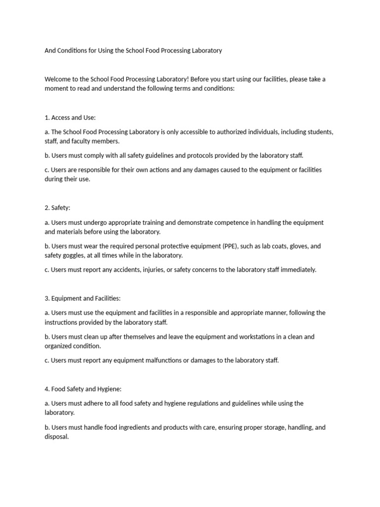 Use of Food Processing Laboratory | PDF | Laboratories