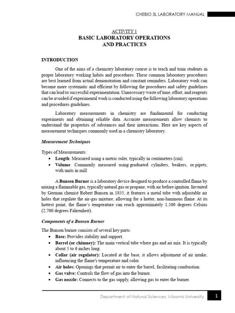 Activities For Biochemistry Manual | PDF | Osmosis | Acid