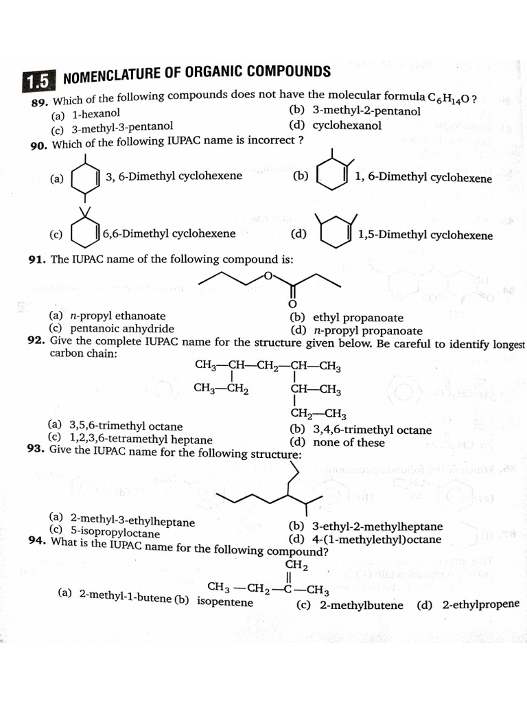 Iupac Practice - 250920 - 124054 | PDF