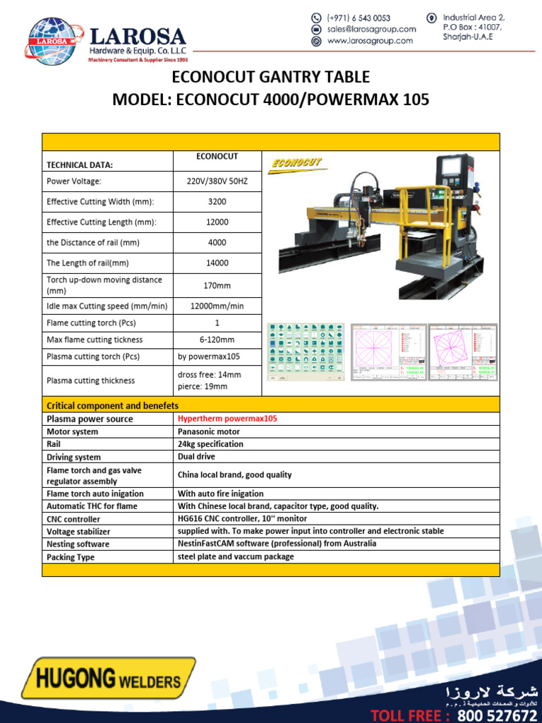 Econocut 4000 - Powermax105 XY-CNC | PDF