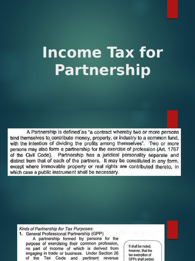 Income Tax For Partnership | PDF