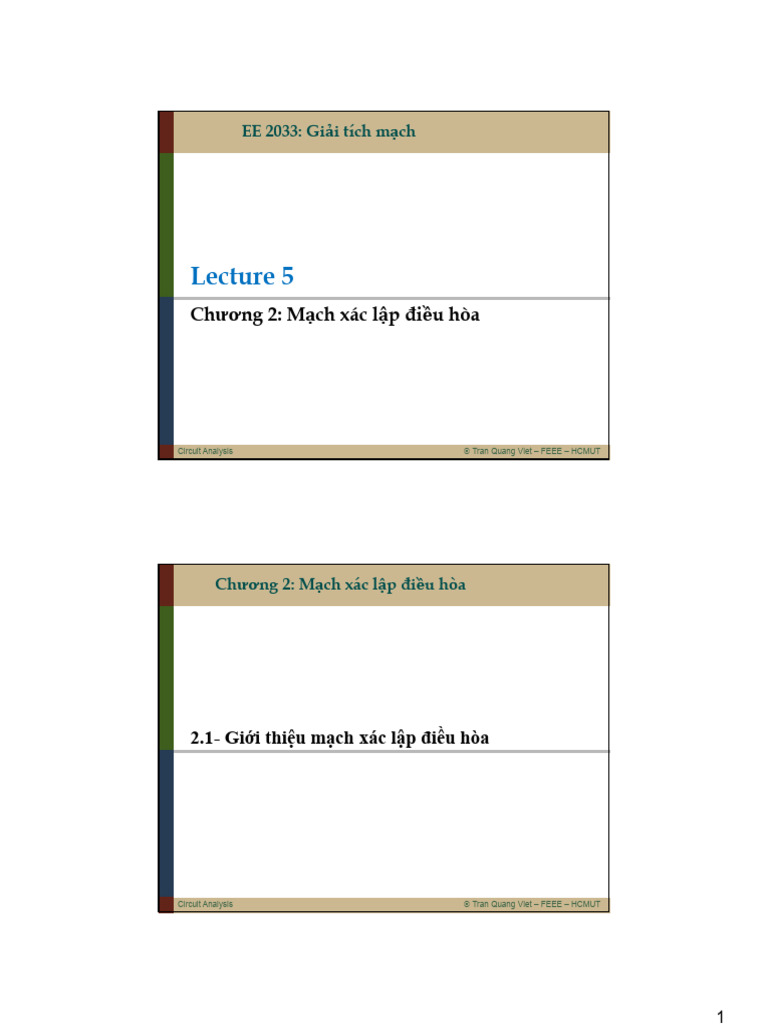 EE2033 Lecture 05 HK251 | PDF