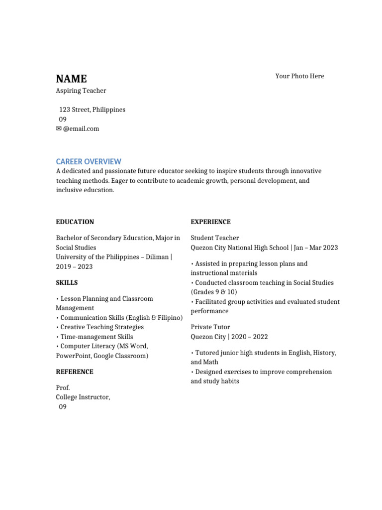 Modern Resume Template | PDF