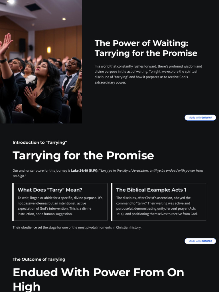 Tarrying for Divine Power in Prayer | PDF | Acts Of The Apostles | Jesus