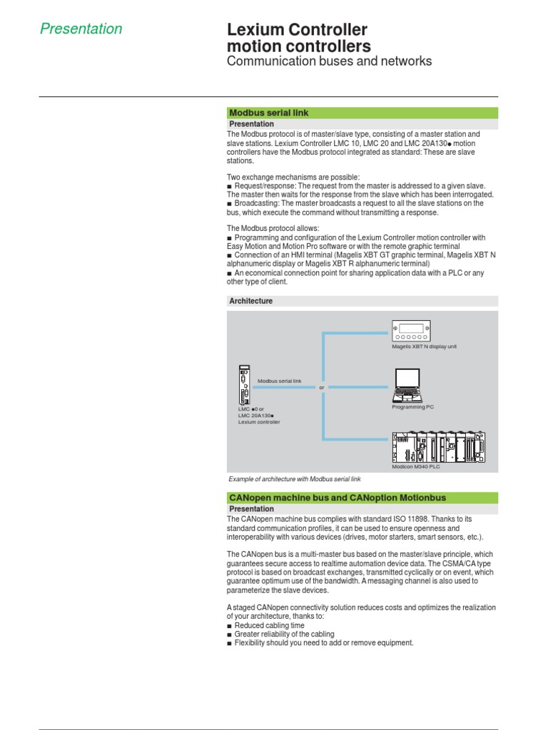 Lexium Controller Motion Controllers: Presentation | PDF | Computer ...