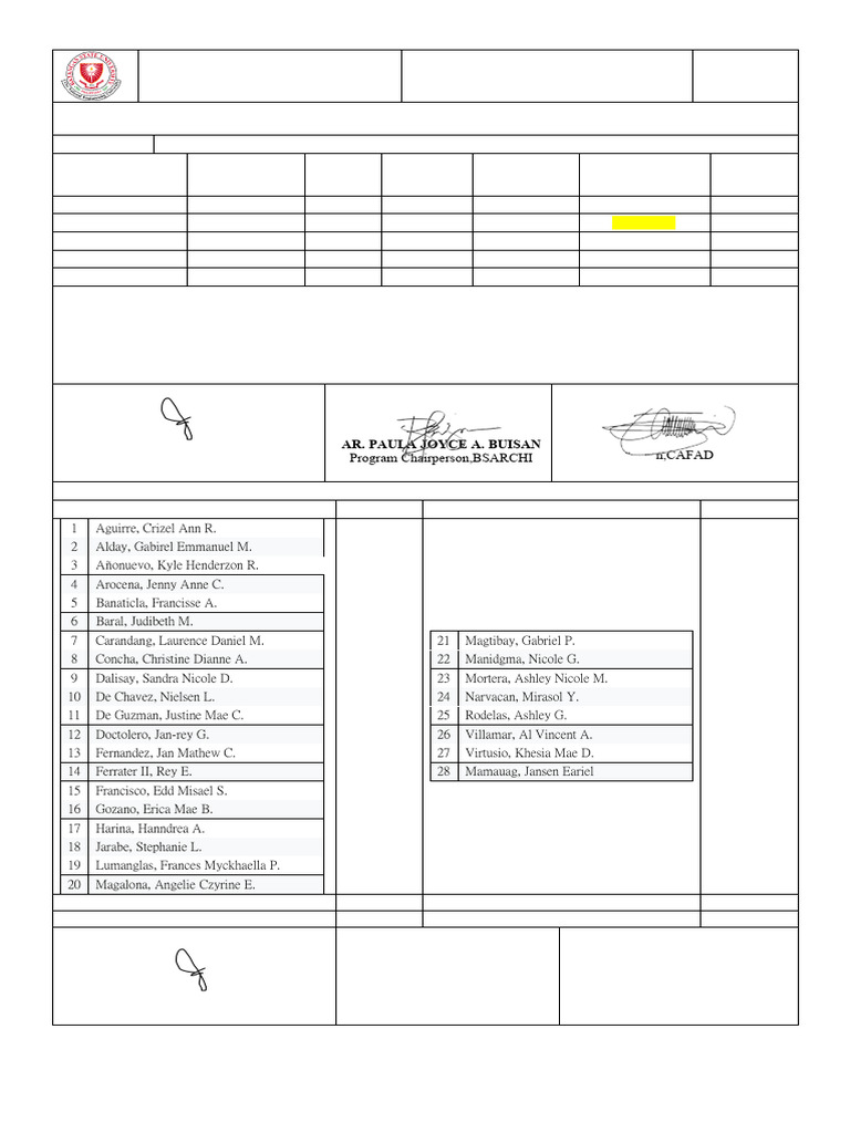 ARCH 536 ARC 4110 Make Up Advance ClaSs Request Form Rev. 01 Finfin | PDF