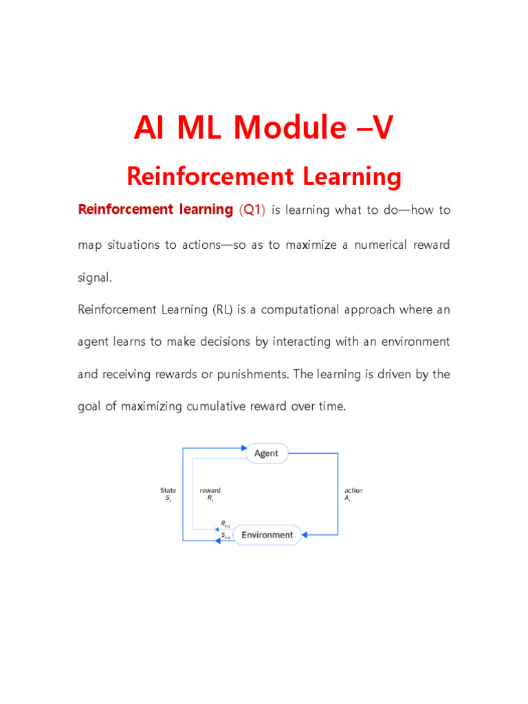 AI ML Module V - Reinforcement Learning | PDF | Applied Mathematics | Cognitive Science