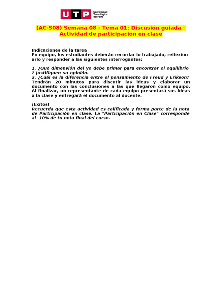(AC-S08) Semana 08 - Tema 01 Discusión Guiada - Actividad de ...