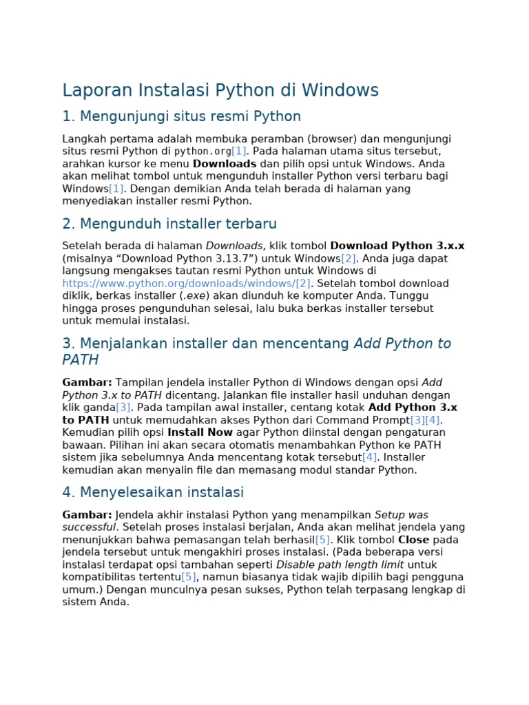 Laporan Instalasi Python Di Windows | PDF