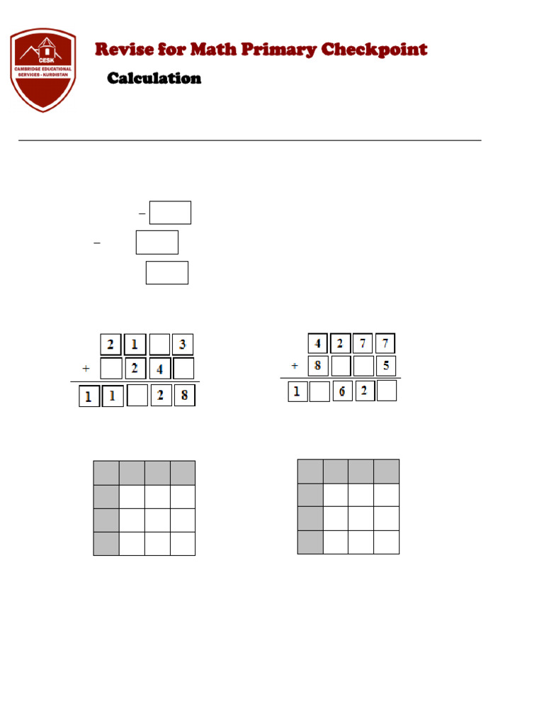 Math Primary Checkpoint Revision Guide | PDF | Mathematics | Arithmetic