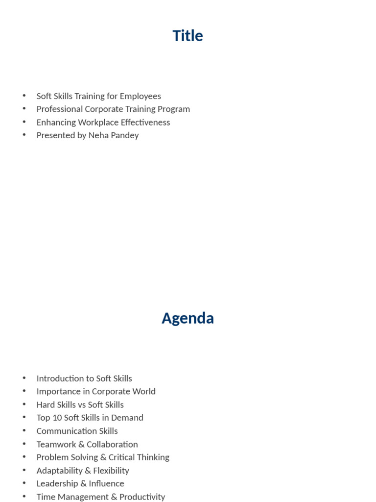 Soft Skills Training 40slides | PDF | Leadership | Skill