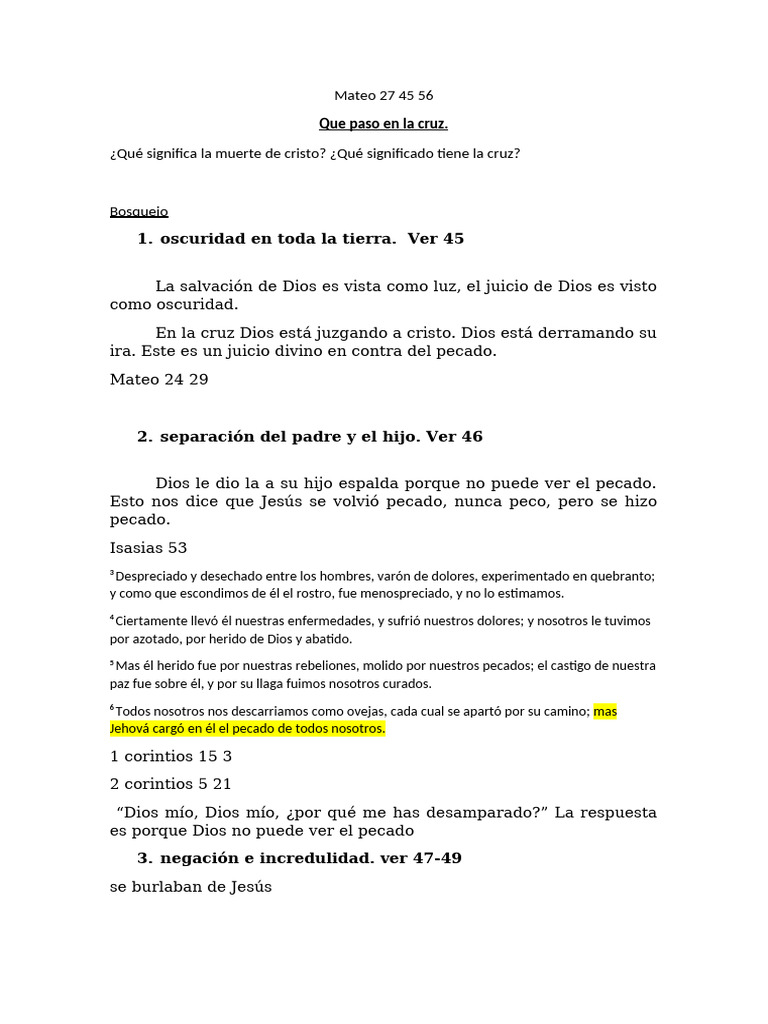 Mateo 27 45 56 | PDF | Pecado | Cristo (título)