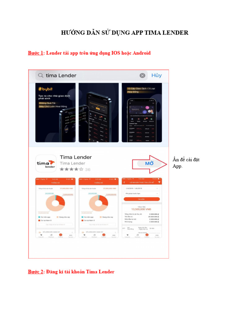 Huong Dan Su Dung App Tima Lender | PDF