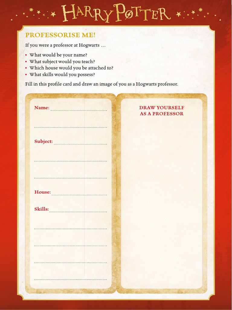 Create Your Hogwarts Professor Profile | PDF
