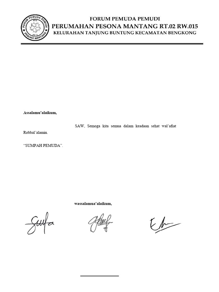 Surat Undangan Sumpah Pemuda | PDF
