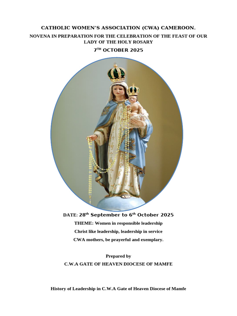 CWA Cameroon Novena for Our Lady's Feast | PDF | Rosary | Prayer