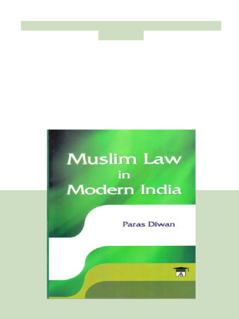 Muslim Law in Modern India 13th Edition Paras Diwan PDF Available | PDF ...