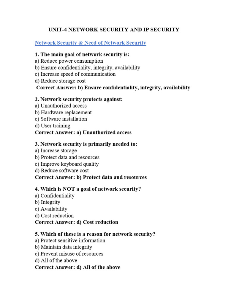 Computer Networking and Cyber Security-UNIT4-MCQ | PDF | Public Key Cryptography | Key ...