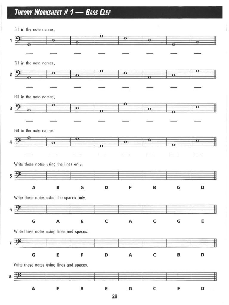 Bass Clef Notes 1 | PDF