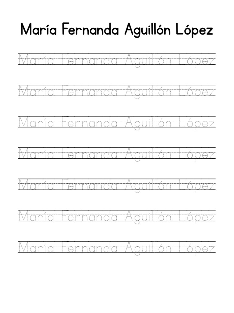 Plantillas Escritura Del Nombre | PDF