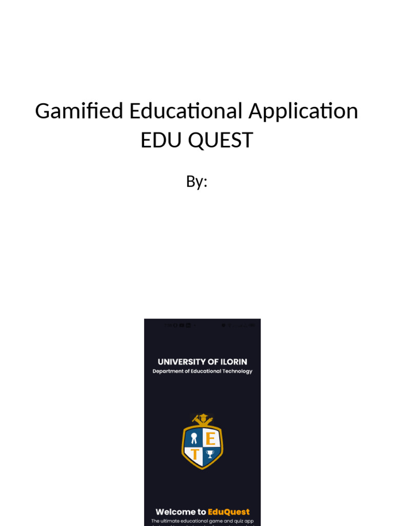 Gamified Educational Application | PDF