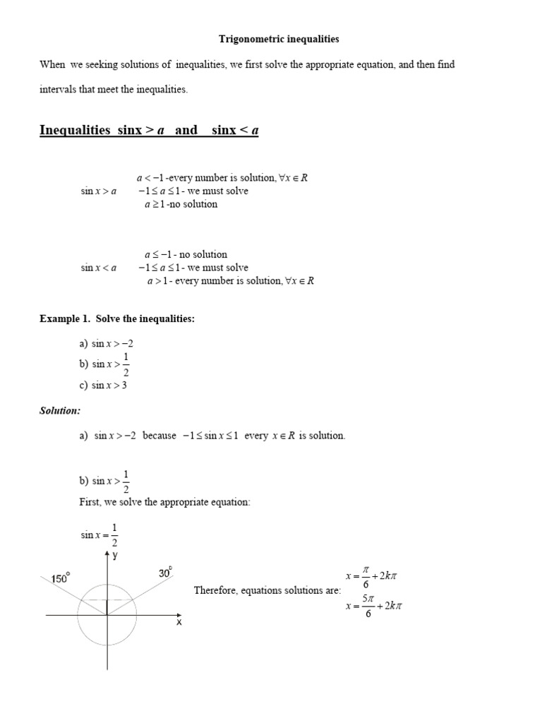 Trigonometric Inequalities Explained | PDF | Trigonometric Functions ...