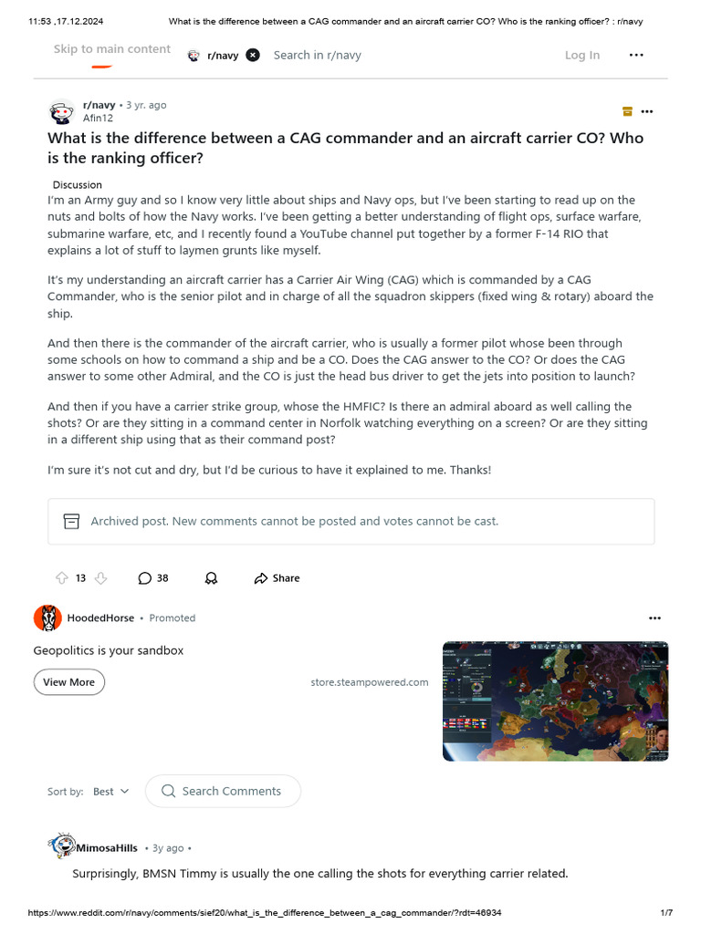 What Is The Difference Between A CAG Commander and An Aircraft Carrier ...