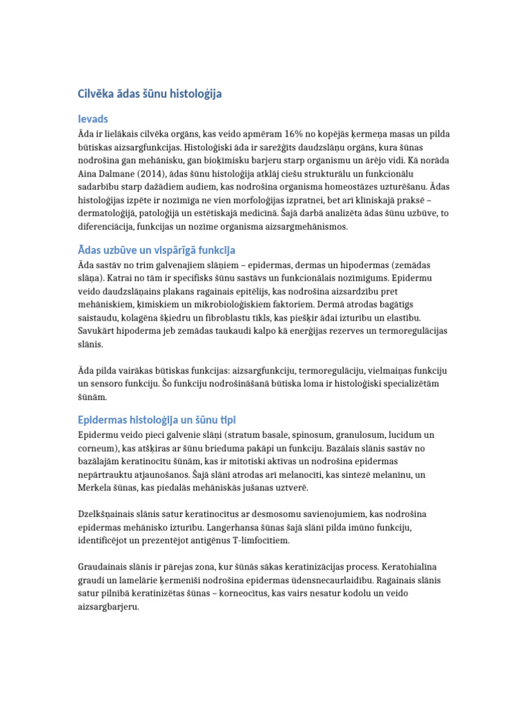 Cilveka Adas Sunu Histologija | PDF
