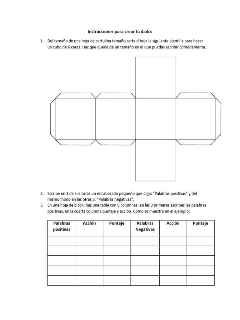 Instrucciones para Crear Tu Dado | PDF