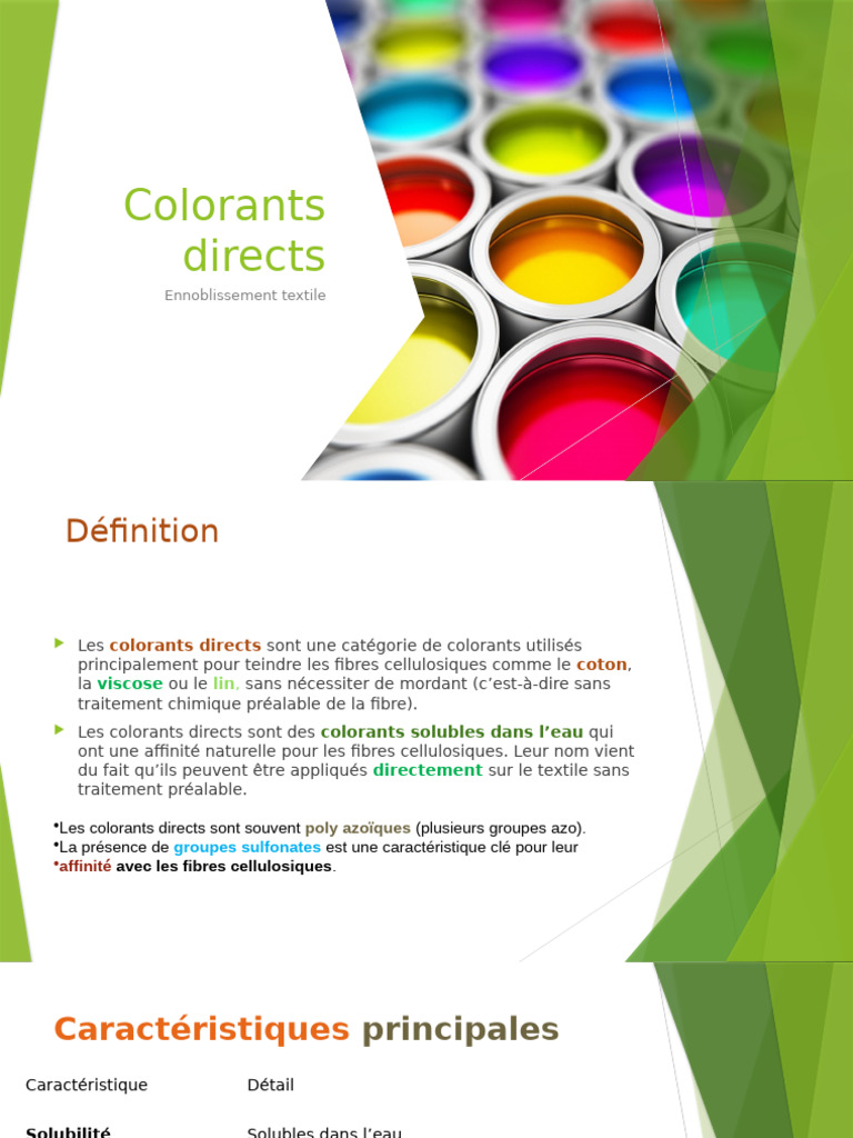 Colorants Directs | PDF | Dye | Dyeing