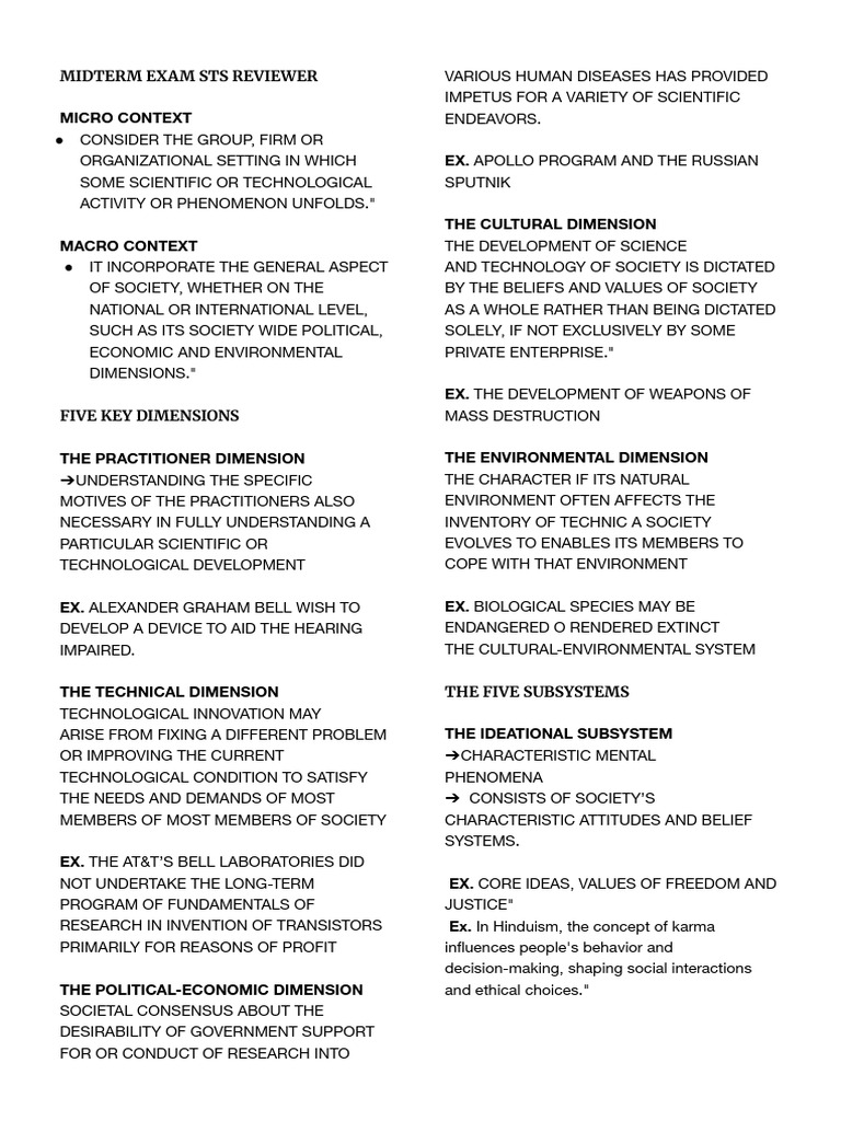 Midterm Exam Sts Reviewer | PDF | Artificial Intelligence | Intelligence (AI) & Semantics