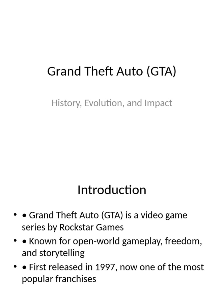 Grand Theft Auto: History and Impact | PDF