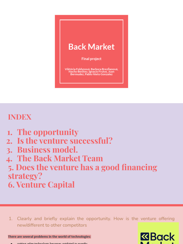 Back Market: Sustainable Tech Marketplace | PDF | Venture Capital ...