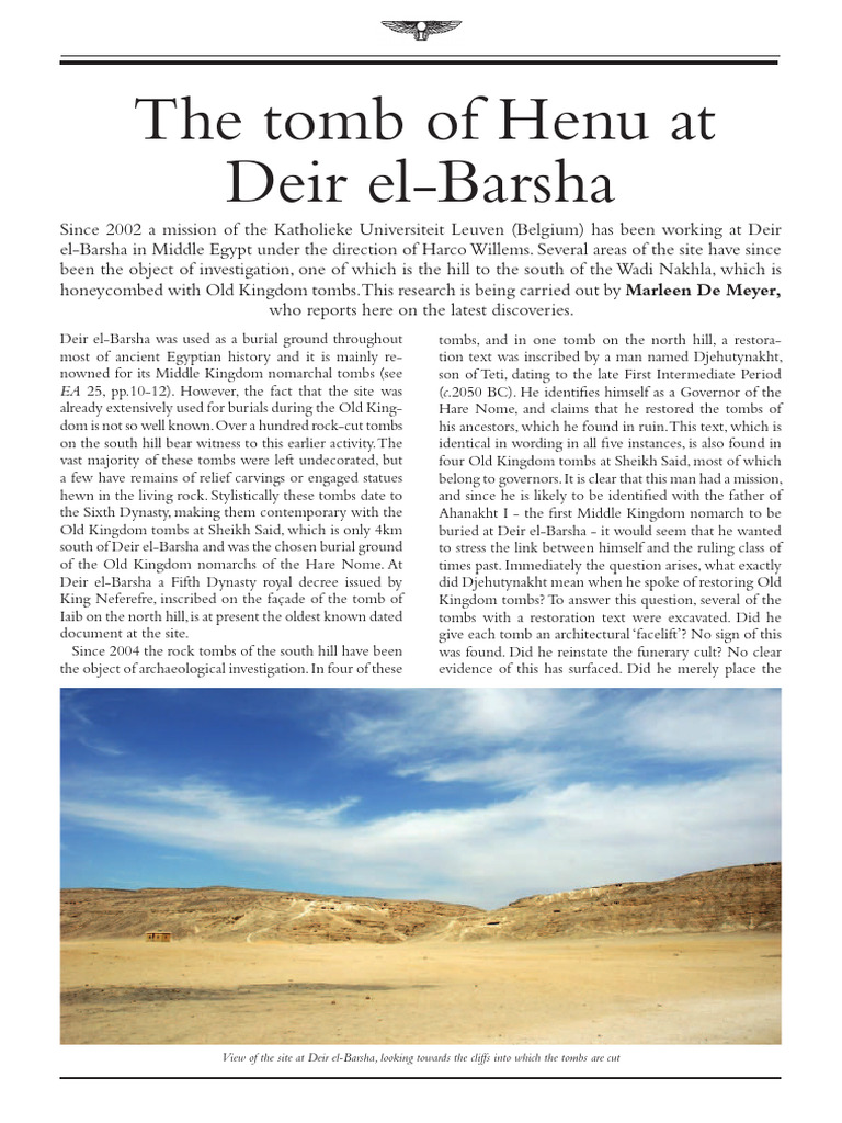 The Tomb of Henu at Deir El Barsha | PDF | Ancient Egypt