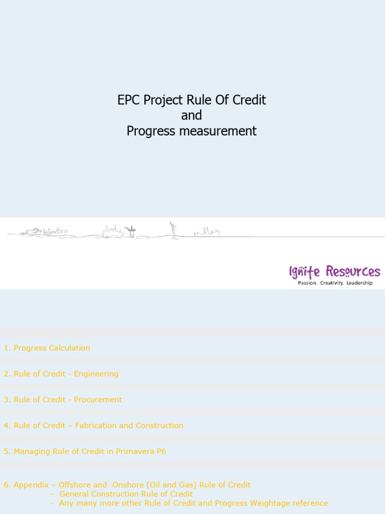 EPC Project Rule of Credit Overview | PDF