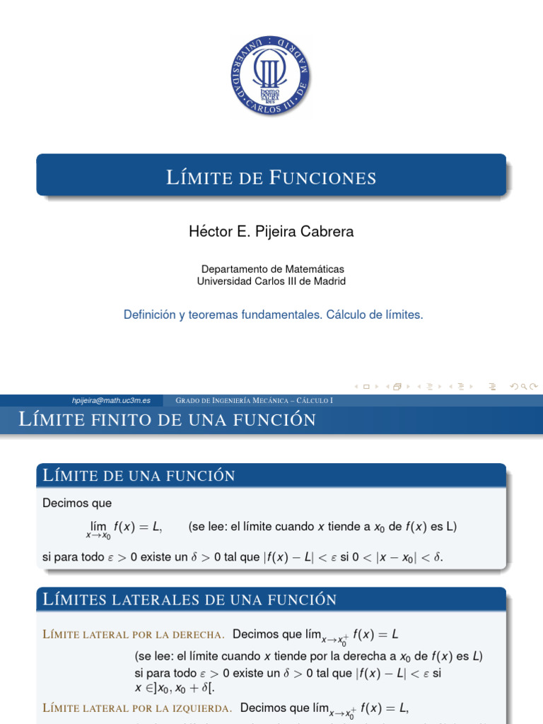 Límites de Funciones en Cálculo I | PDF | Matemáticas | Análisis matemático