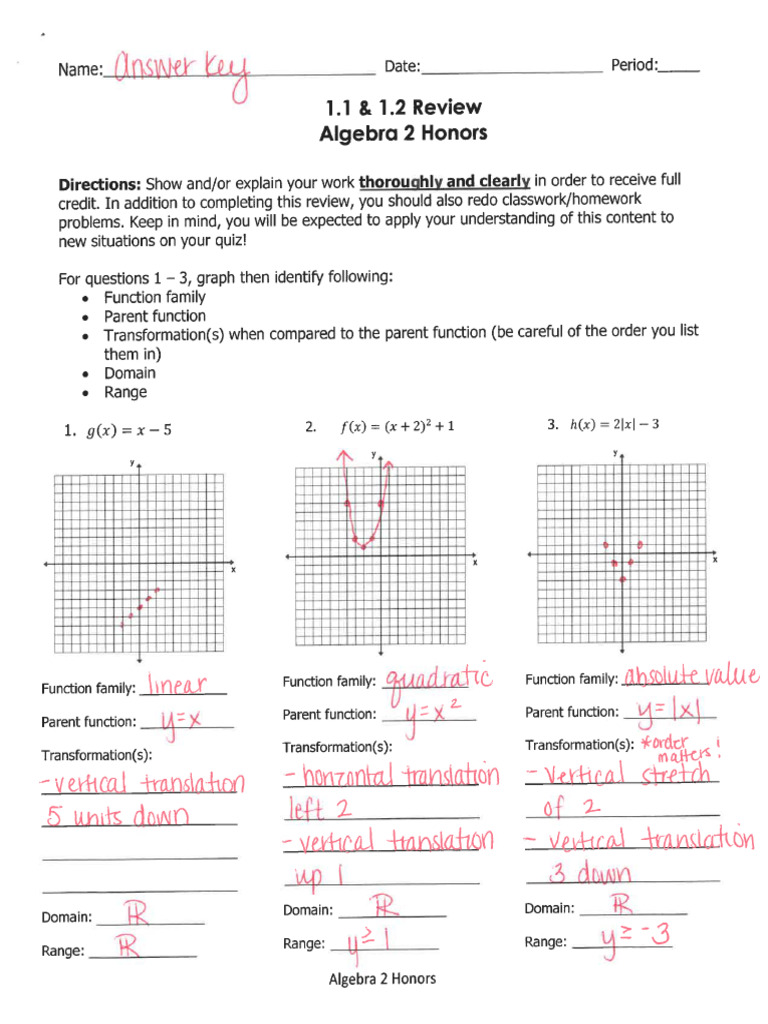 1.1 & 1.2 Review Answers | PDF