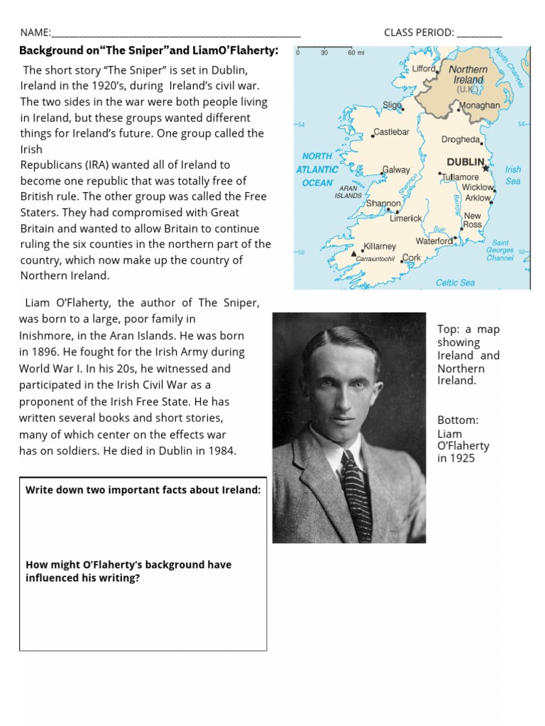 (On-Level) The Sniper Short Story Reading Comp | PDF