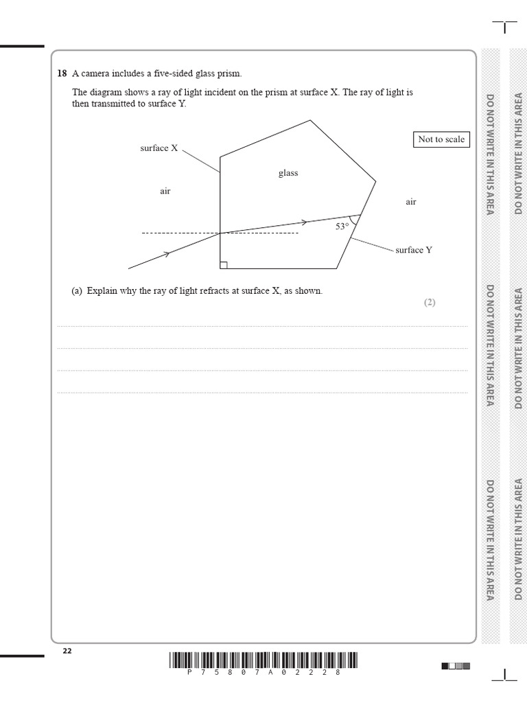 Past Paper Question On Refraction and Total Inrternal As Unit 2 | PDF ...